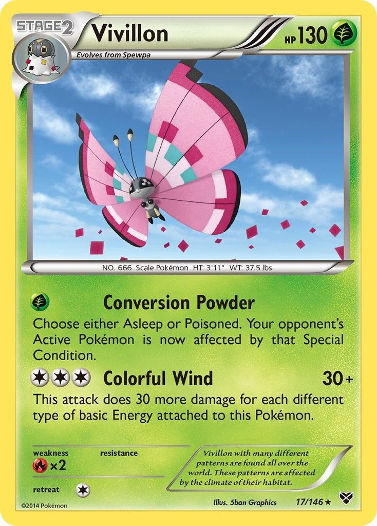 Vivillon (Meadow [Pink]) (17/146) (XY Base Set) – Troll Aus Melb PTY LTD